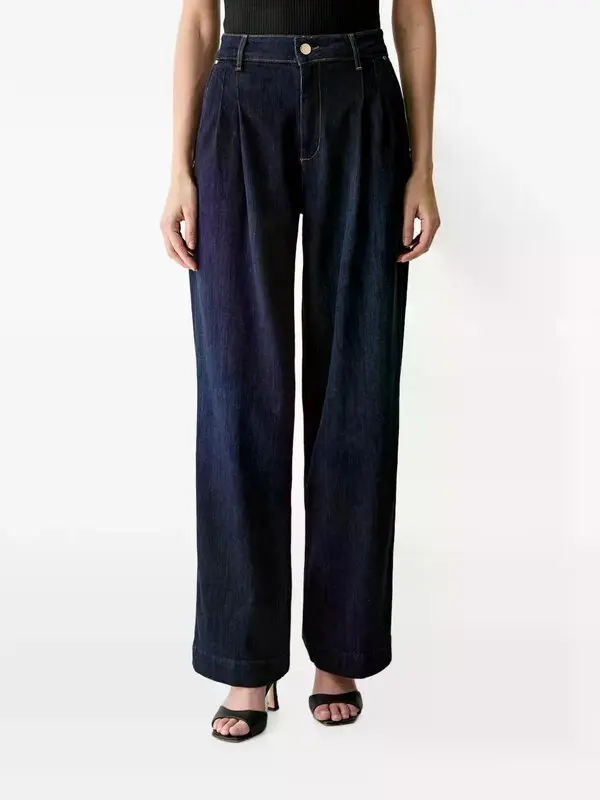 Guess Pleated Wide-leg Jeans - Blue