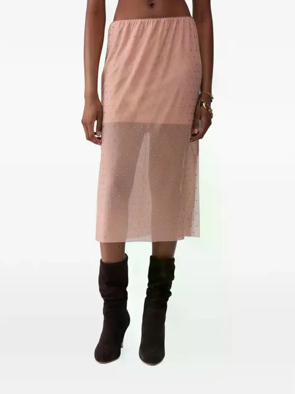 Liu Jo Embroidered Tulle Midi Skirt