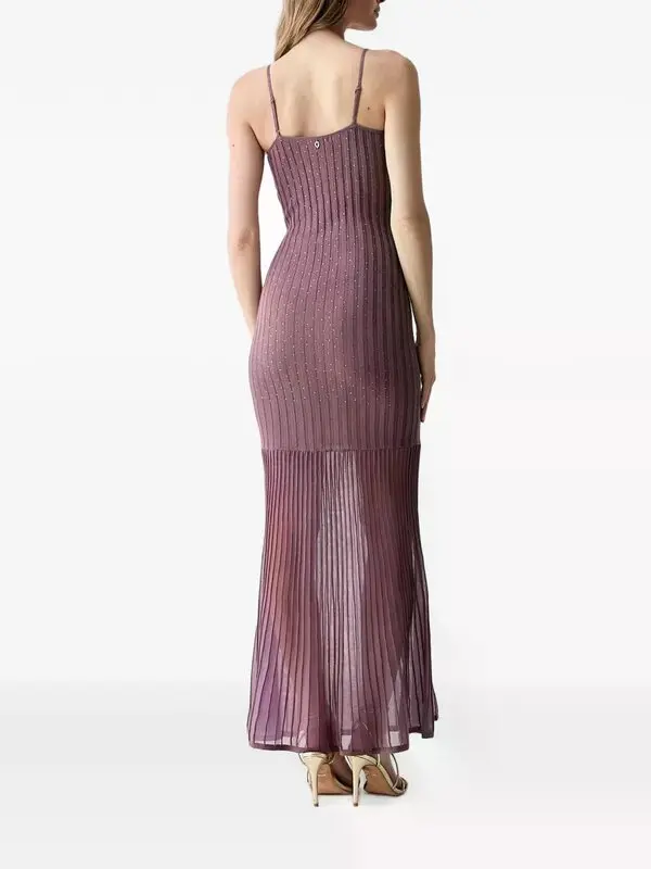 Guess Rhinestone Embellished V-neck Spaghetti Strap Maxi Dress