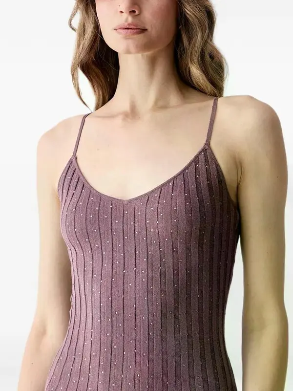 Guess Rhinestone Embellished V-neck Spaghetti Strap Maxi Dress