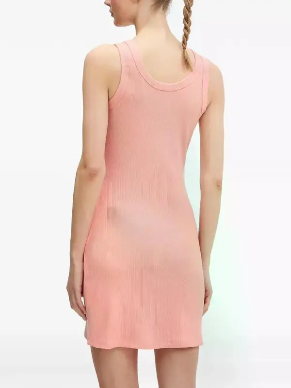 Guess Logo-embroidered Ribbed Dress
