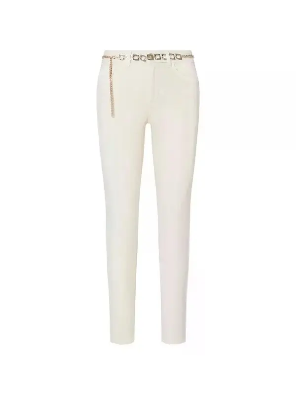 Liu Jo Skinny Trousers With Belt - Neutrals