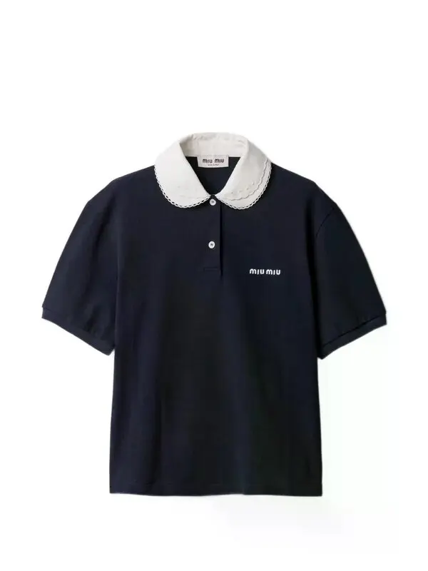 Miu Miu Piqué Polo Shirt - Blue