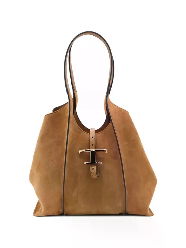 TOD'S T Timeless Leather Tote Bag - Neutrals