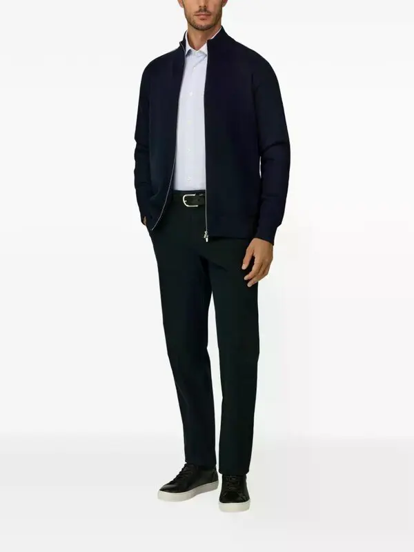 Boggi Milano Full-zip Jumper In Merino Wool Blend