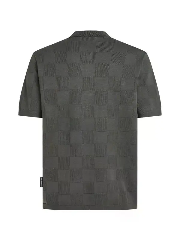 Karl Lagerfeld Monogram Checked Polo Shirt