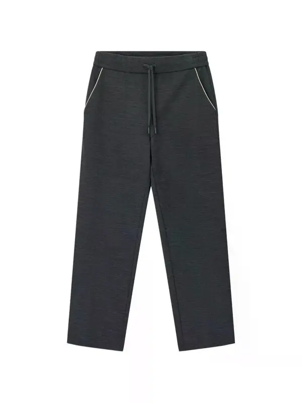 Boggi Milano Joggers In Wool Blend Wooltech Diagonal - Grey