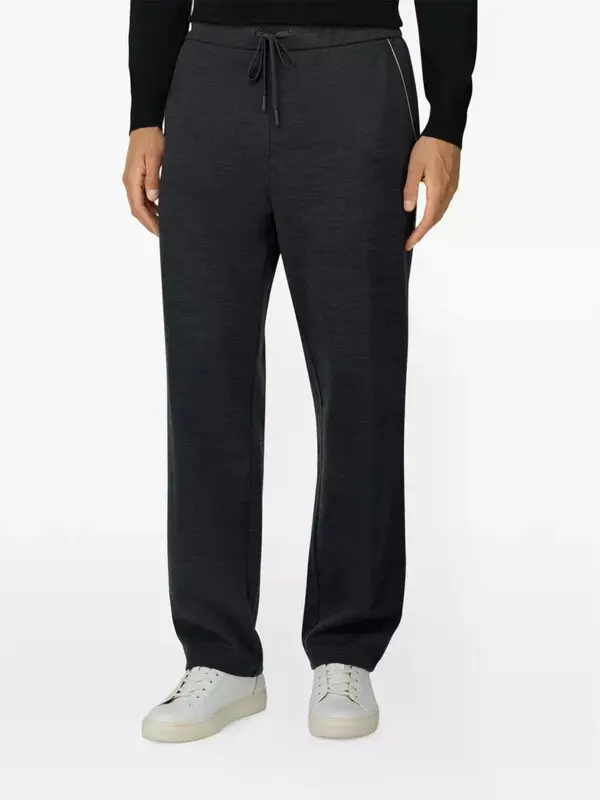Boggi Milano Joggers In Wool Blend Wooltech Diagonal