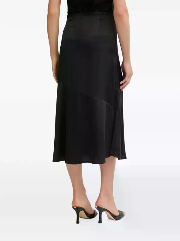 Guess Satin Finish Asymmetric Seam Midi Skirt