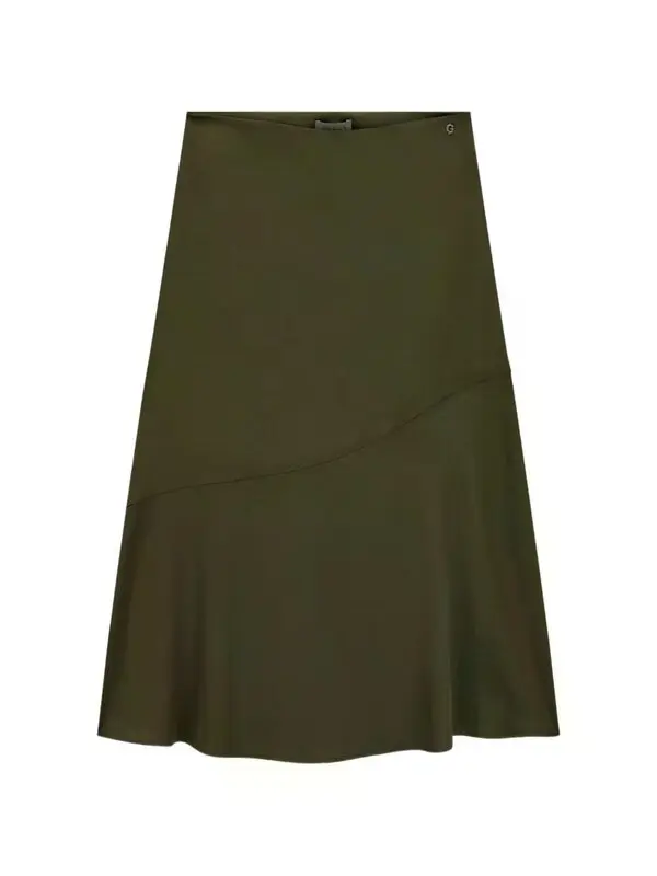 Guess Satin Finish Asymmetric Seam Midi Skirt - Black