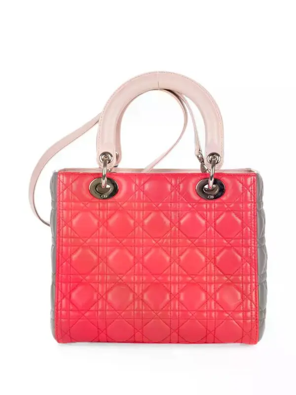 Dior Cannage Lady Tote Bag - Red