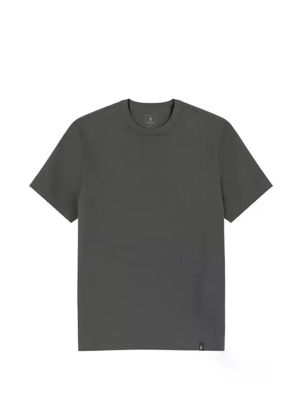 Boggi Milano T-shirt In Diagonal Cotton Blend Jersey B Tech - Grey