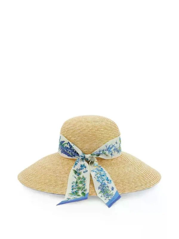 FERRAGAMO Floral-print Silk-trim Hat