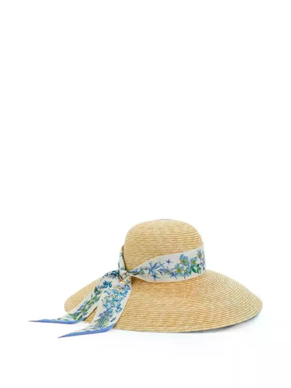 FERRAGAMO Floral-print Silk-trim Hat