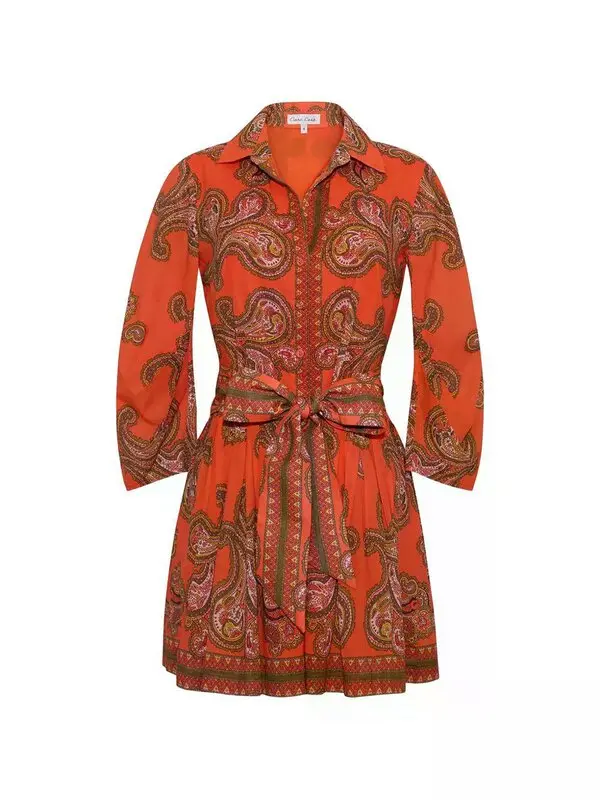Cara Cara Raya Paisley-print Mini Dress - Orange