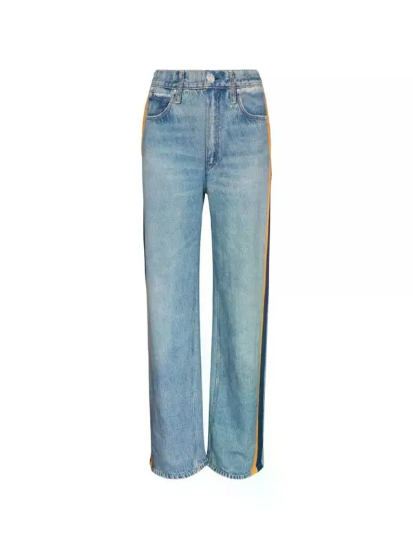 Rag & Bone Rb Miramar Denim-print Track Pants - Blue