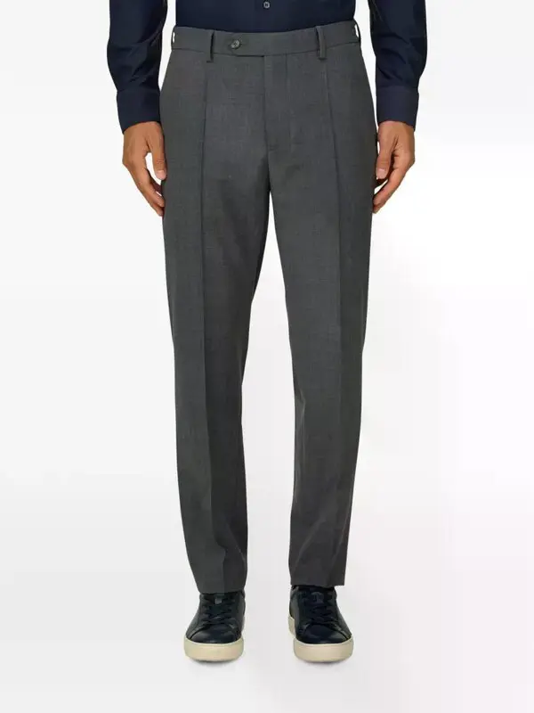 Boggi Milano Trousers In Technical Wool - Grey