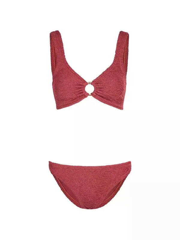 Hunza G Crinkled Ring-detail Bikini - Red