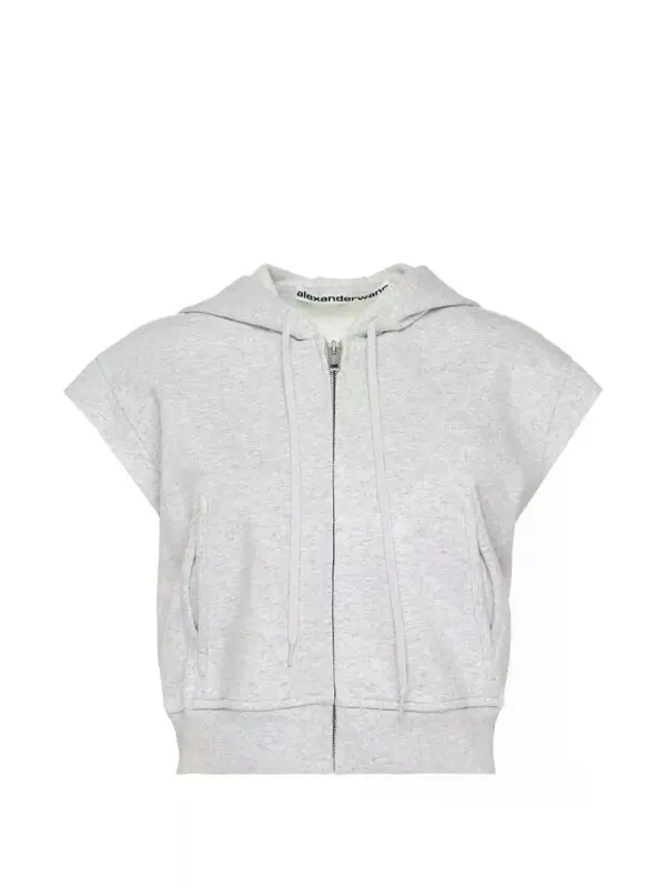 Alexander Wang Zip-up Short-sleeve Hoodie - Grey