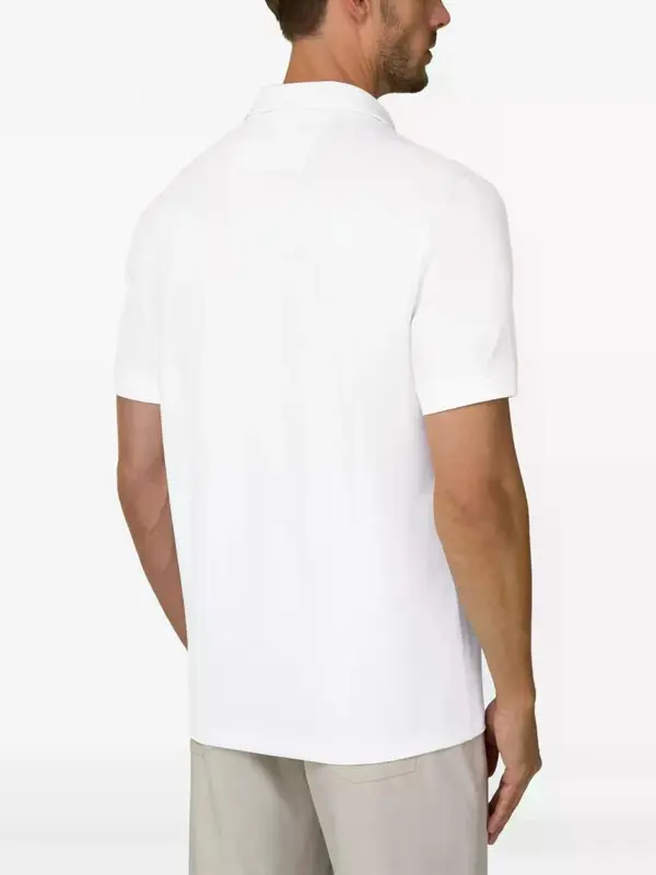 Boggi Milano Polo In Stretch Cotton Blend Piqué Cool Jade-fresh - White