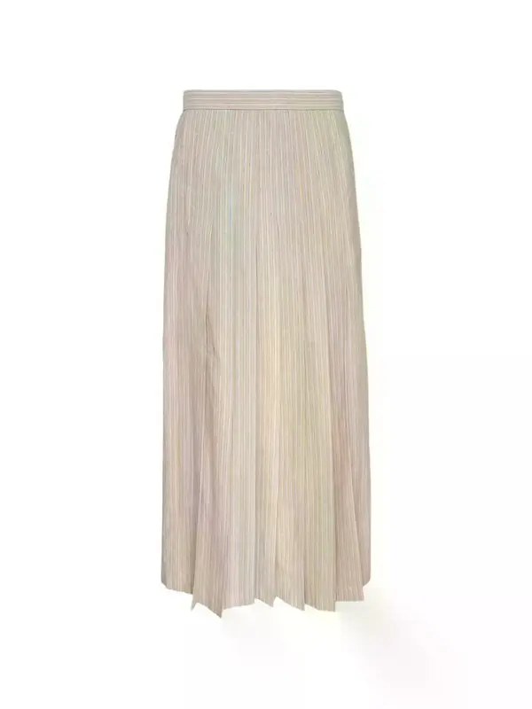 N°21 Midi Striped Pleated Skirt - Neutrals
