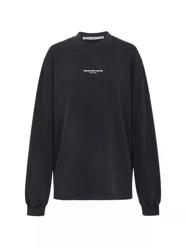 Alexander Wang Logo-print Long-sleeve T-shirt - Black