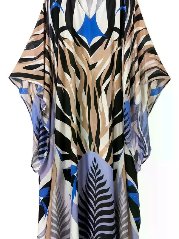 NEMA Graphic-print V-neck Dress - Black