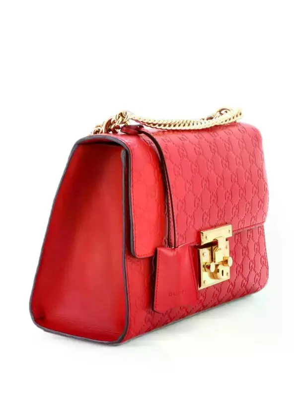 Gucci Padlock Guccissima Leather Medium Shoulder Bag - Red