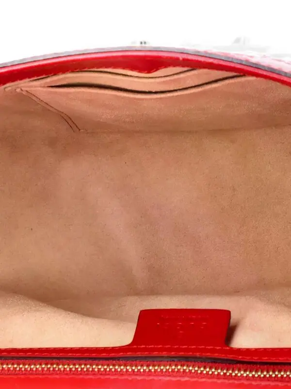 Gucci Padlock Ssima Leather Medium Shoulder Bag - Red