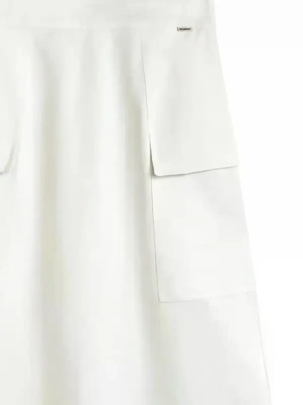 ECOALF Beige Textured Midi Skirt With Flap Pockets - Neutrals