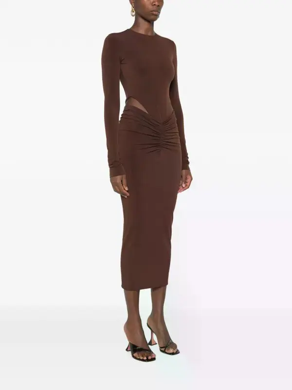 Andamane Heloise Cut-out Ruched Midi Dress