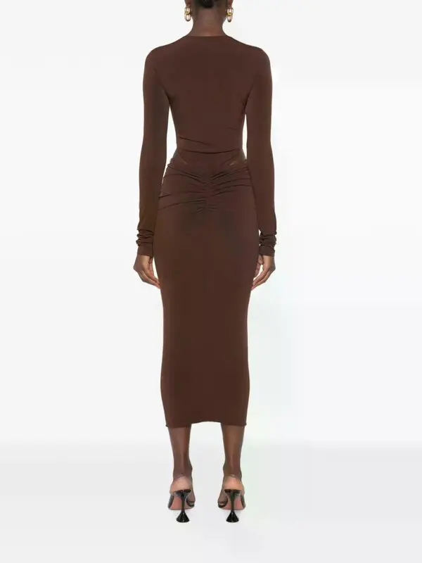 Andamane Heloise Cut-out Ruched Midi Dress