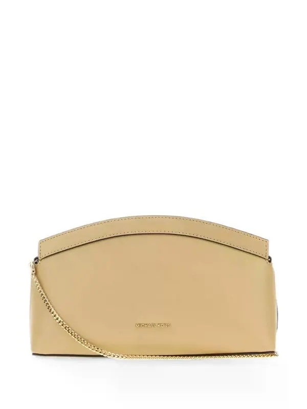 Michael Kors Small Athena Leather Clutch Bag - Neutrals