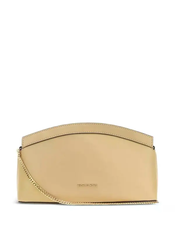 Michael Kors Small Athena Leather Clutch Bag - Neutrals