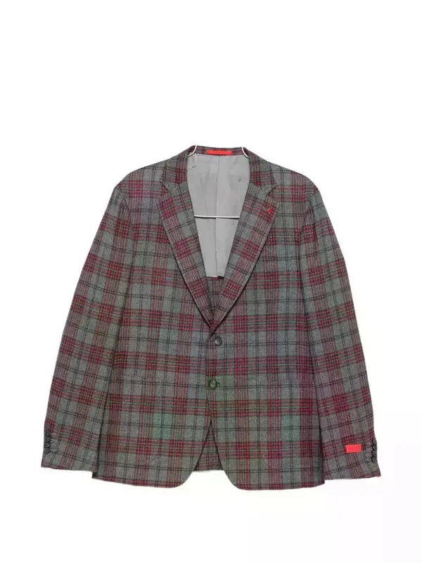 Isaia Check-pattern Notch-lapel Blazer