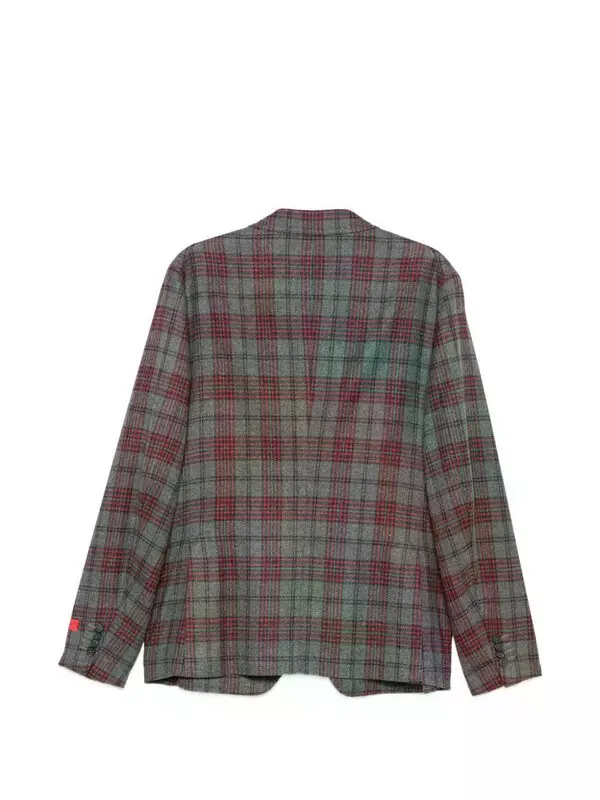 Isaia Check-pattern Notch-lapel Blazer