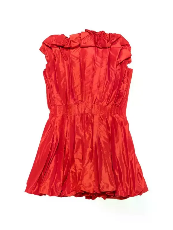 Tove Marina Pleated Strapless Top - Red