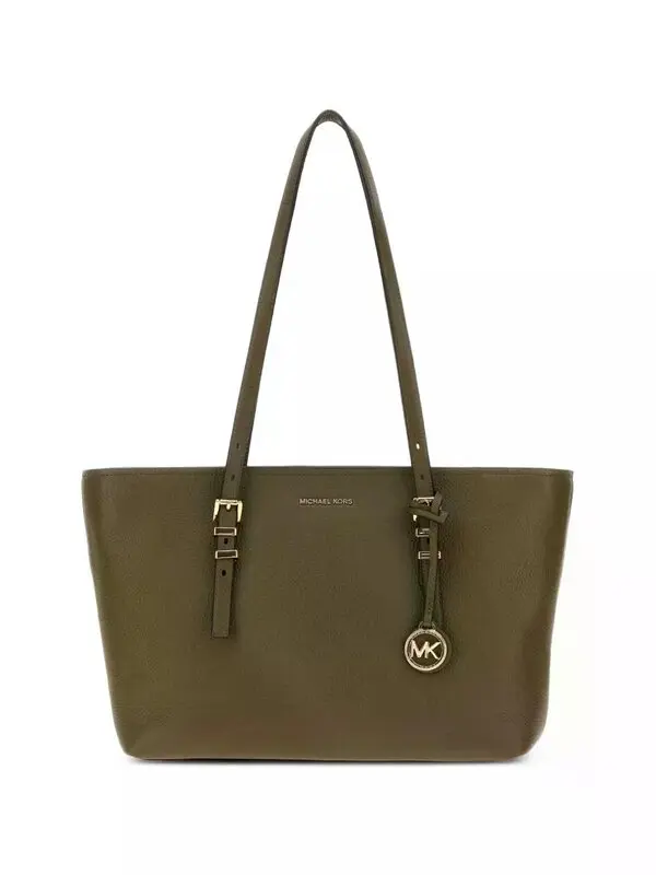 Michael Kors Medium Quinn Pebbled-leather Tote Bag - Green