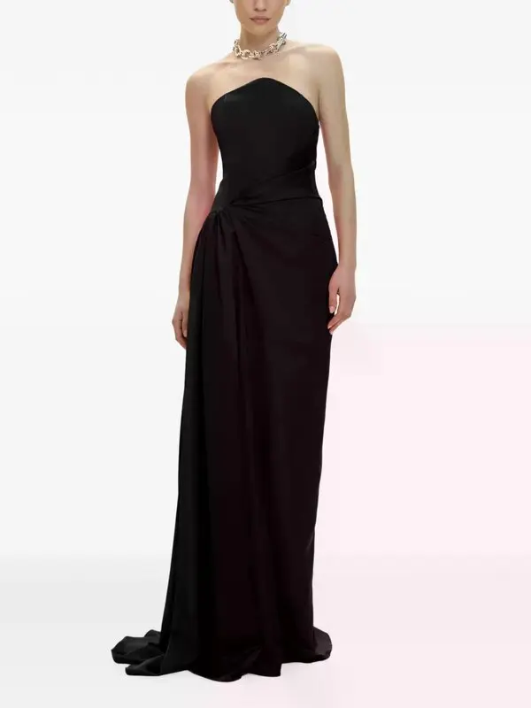 V:PM ATELIER Kira Strapless Gathered-waist Maxi Dress - Black