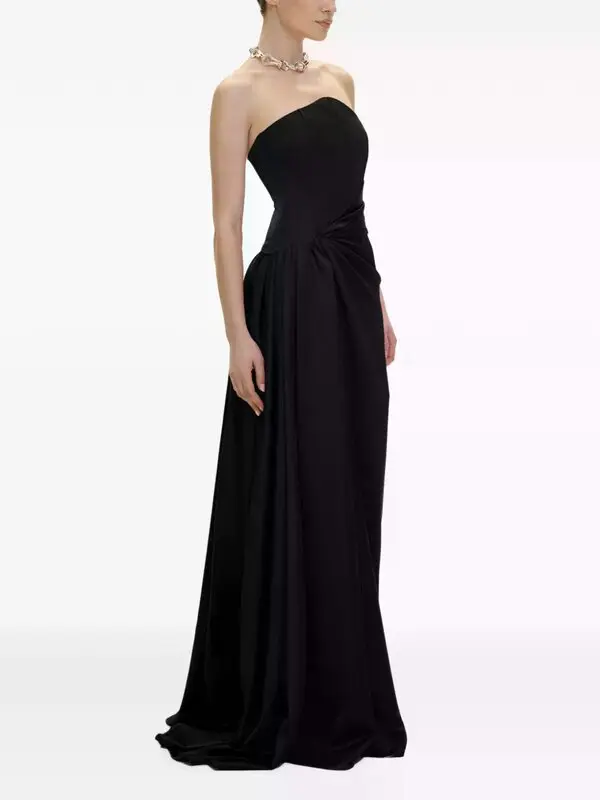 V:PM ATELIER Kira Strapless Gathered-waist Maxi Dress - Black