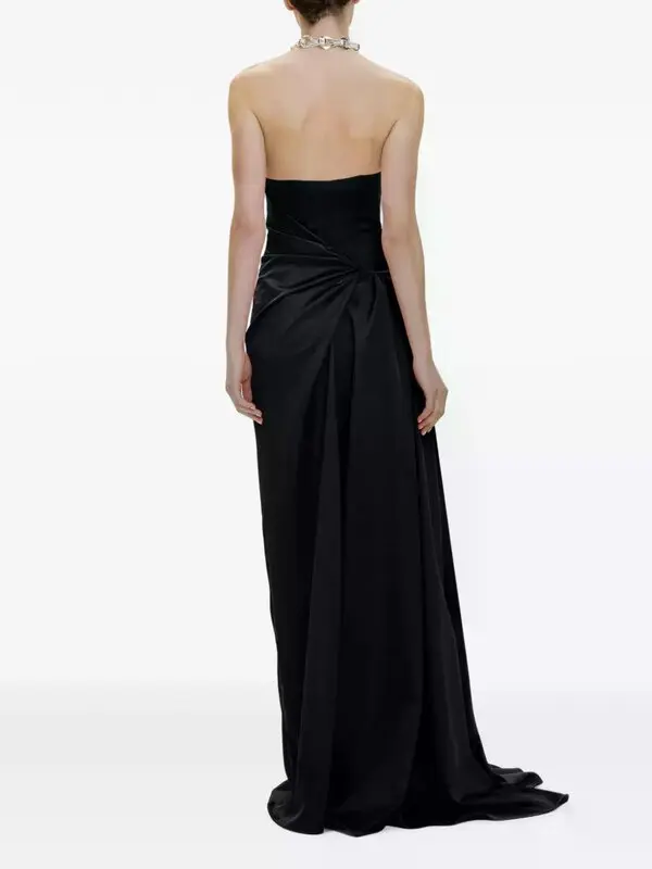 V:PM ATELIER Kira Strapless Gathered-waist Maxi Dress - Black
