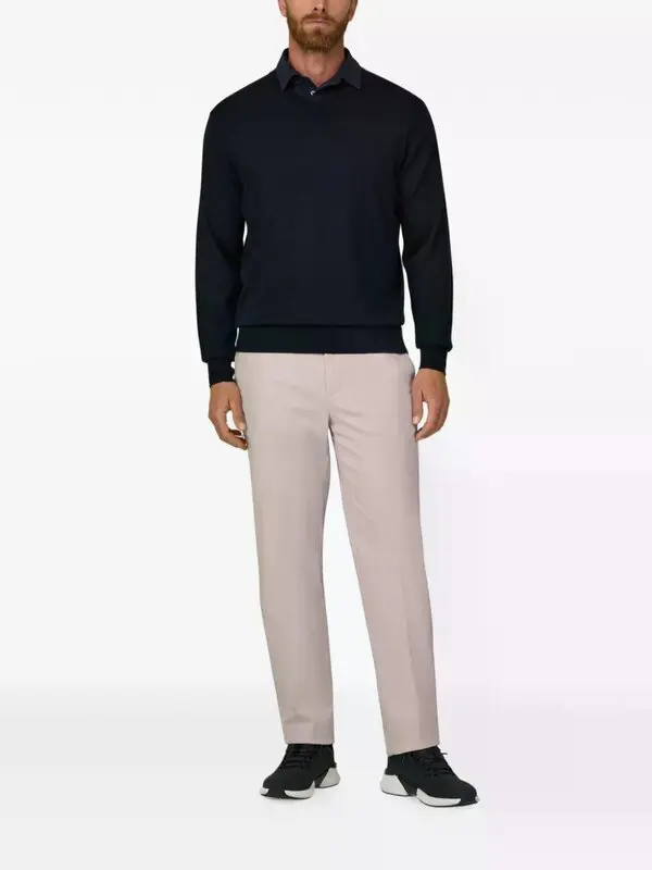 Boggi Milano Trousers In Stretch Cotton Tencel - Neutrals