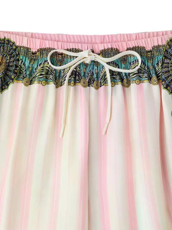 Versace Printed Silk Twill Pajama-style Pants