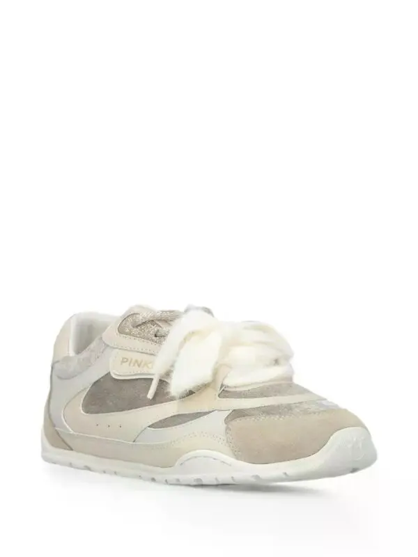 Pinko Panelled Shearling-trim Sneakers