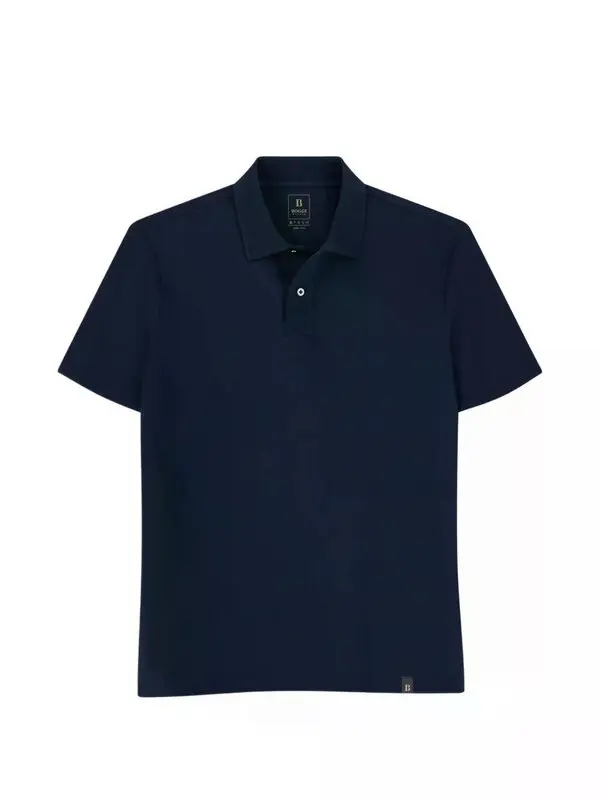 Boggi Milano Polo In Stretch Cotton Blend Piqué Cool Jade-fresh - Blue
