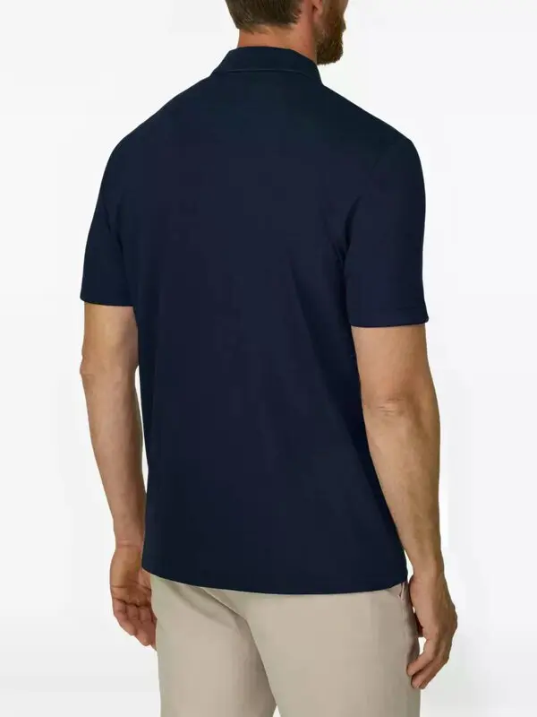 Boggi Milano Polo In Stretch Cotton Blend Piqué Cool Jade-fresh