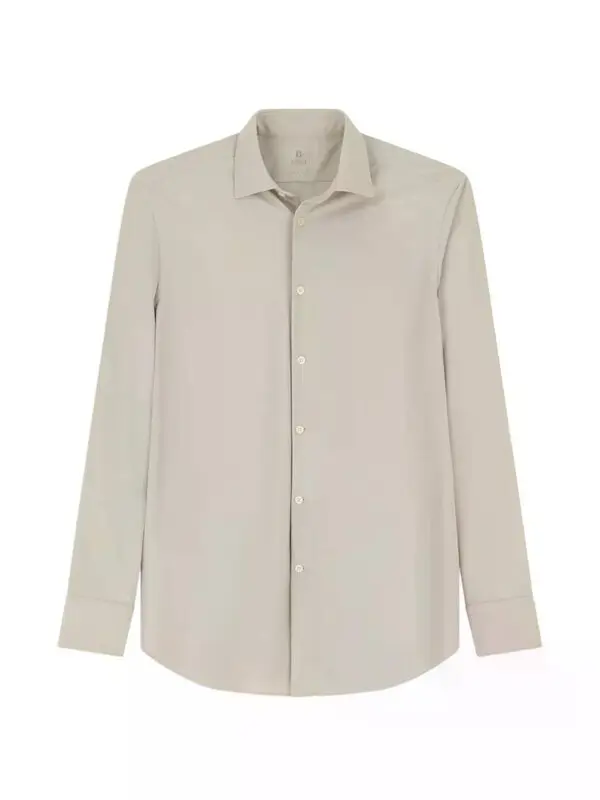Boggi Milano Shirt In Stretch Nylon B Tech Slim Fit - Neutrals