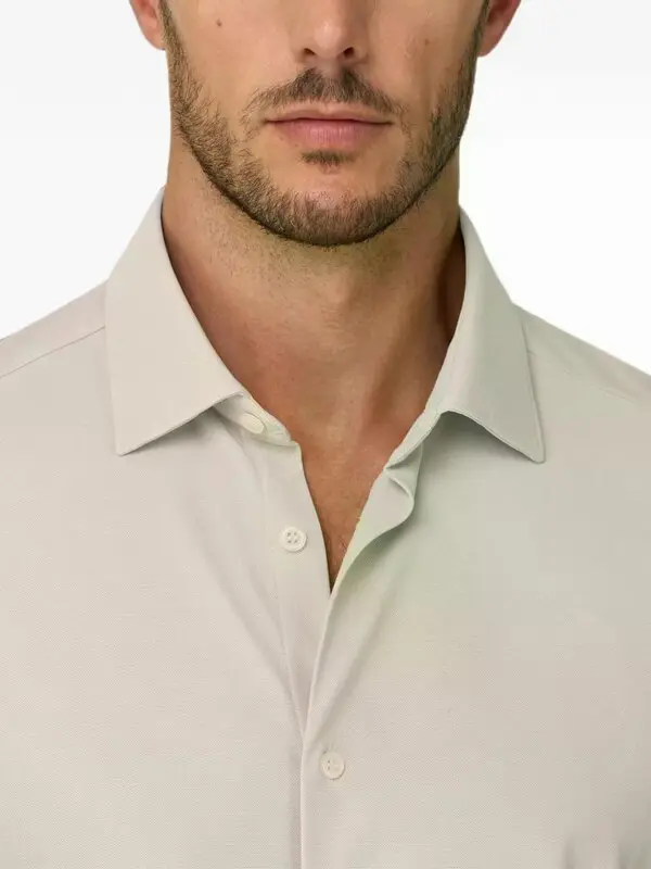 Boggi Milano Shirt In Stretch Nylon B Tech Slim Fit - Neutrals
