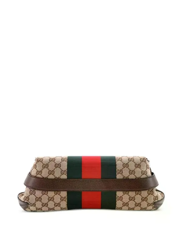 Gucci Horsebit Nm Web Chain Clutch Gg Canvas Medium Shoulder Bag