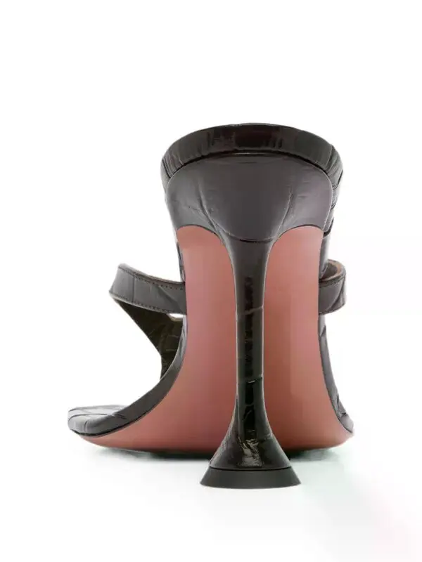 Amina Muaddi Juliette Croc-effect Leather Sandals